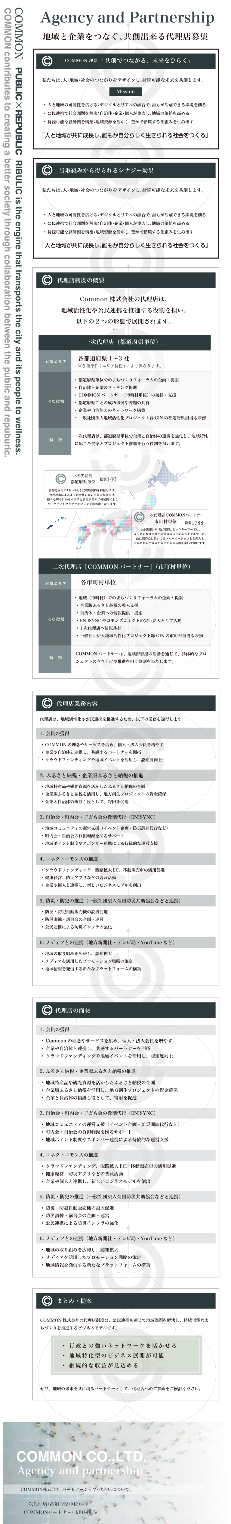一次代理店・パートナーシップ契約について - COMMON Co.,Ltd.